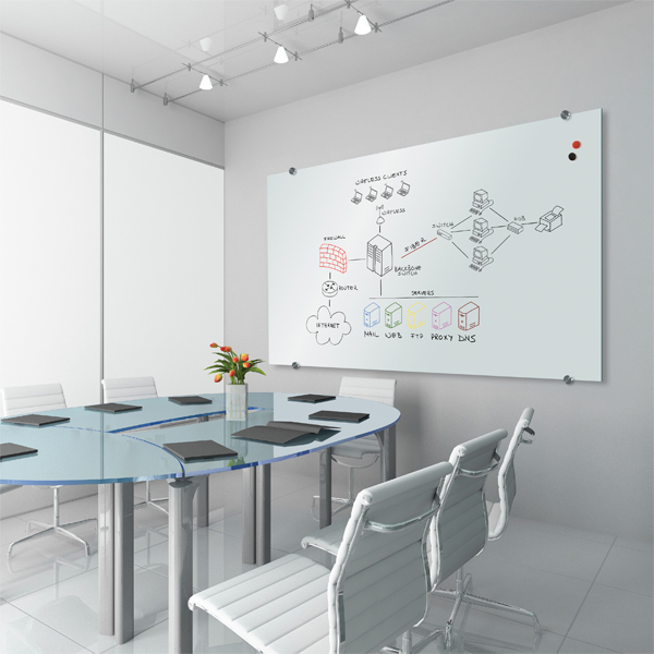 Visionary Magnetic Glossy White Glass Markerboard | School Outfitters