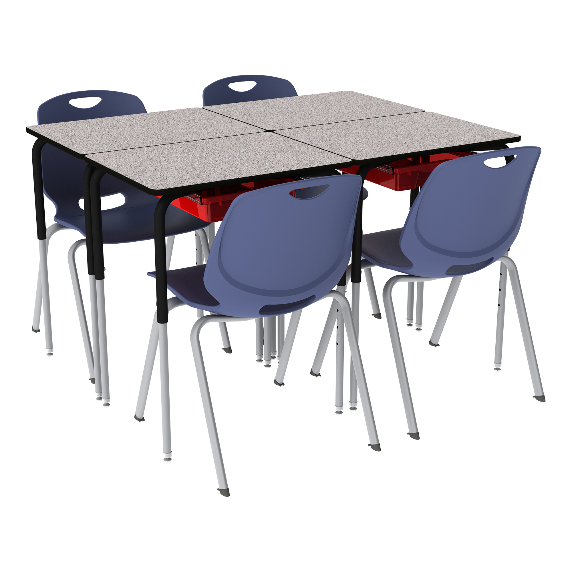 Structure Series School Desk w/ Bin Storage - Four Pack | School Outfitters
