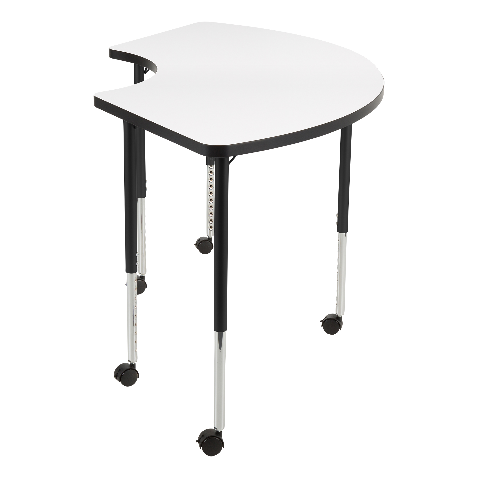 Structure Series 1/3 Round Mobile Collaborative Whiteboard Table | School Outfitters
