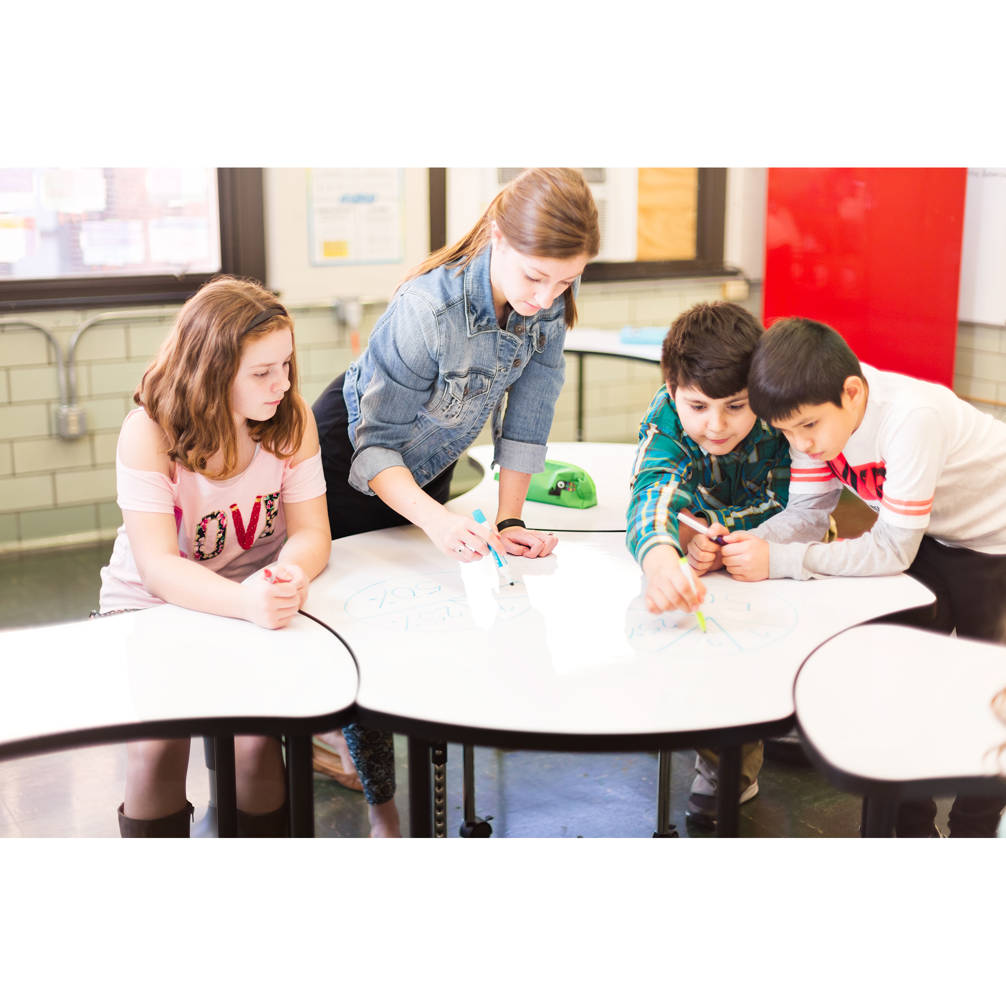 Structure Series Cog Mobile Whiteboard Collaborative Table | School ...