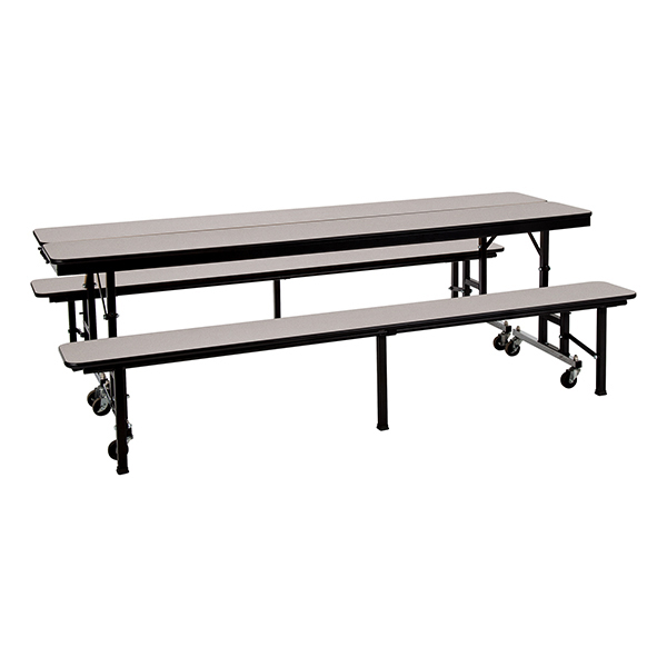 Mobile Convertible Bench Table w/ Particleboard Core (30" W x 8' L ...