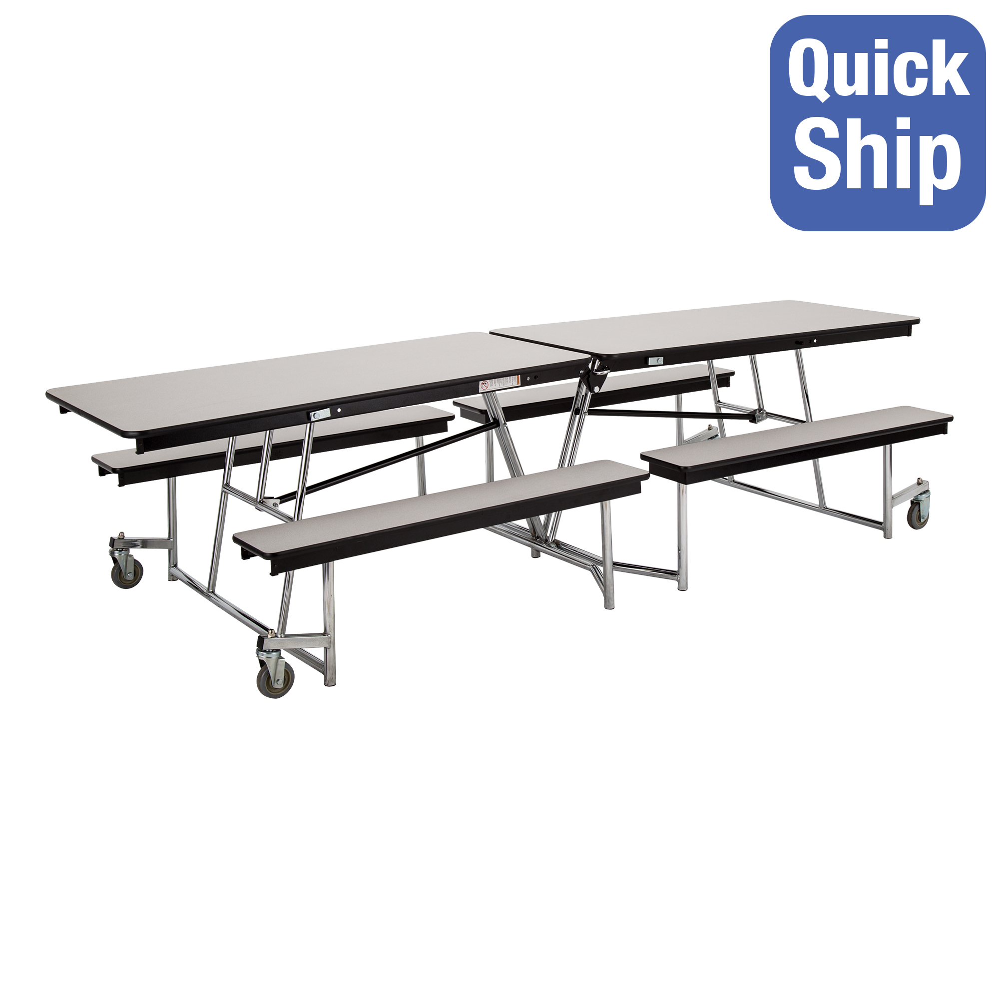 Mobile Bench Cafeteria Table w/ Particleboard Core and Powder Coat ...