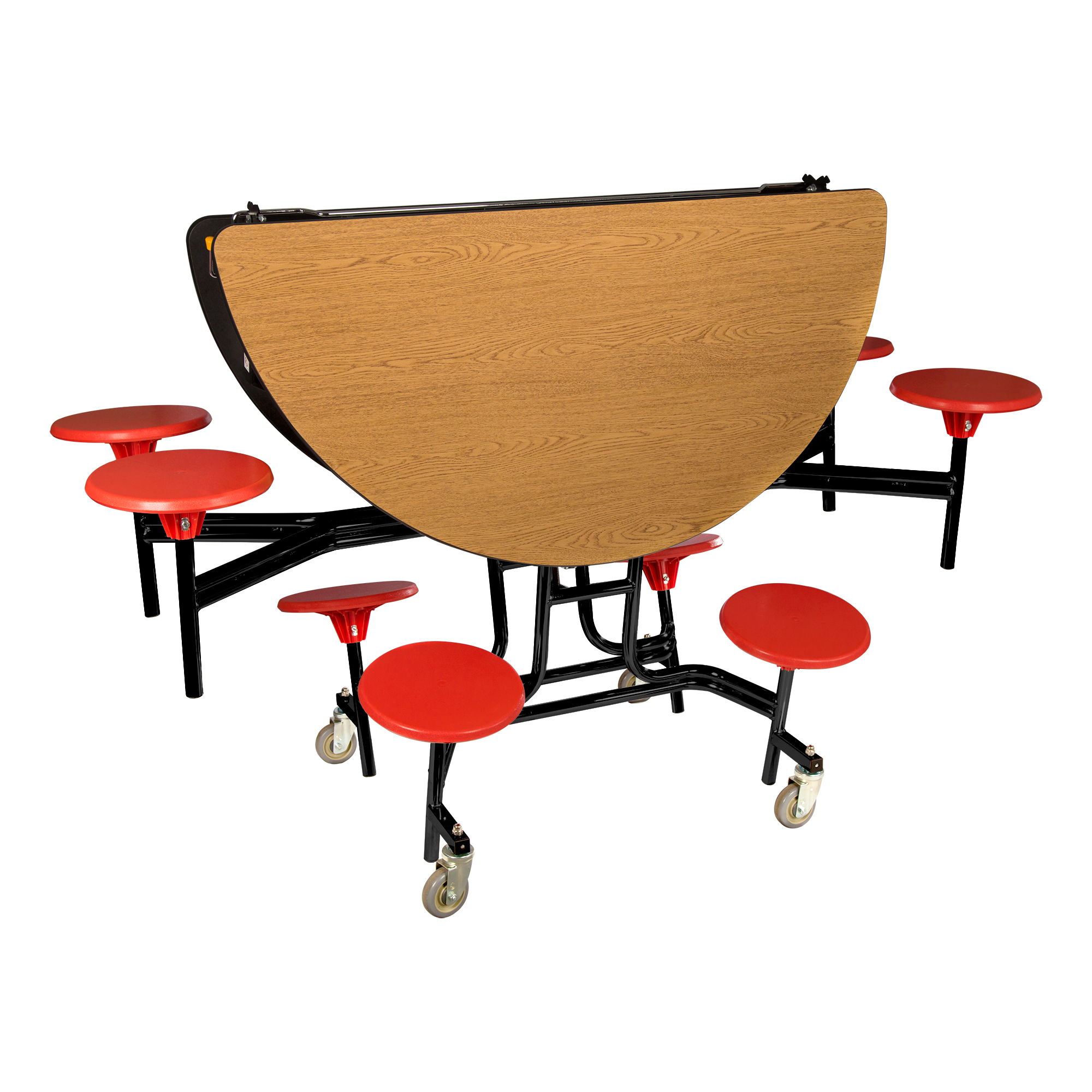 Round Mobile Stool Cafeteria Table - 8 Stools (60" Diameter) | School ...