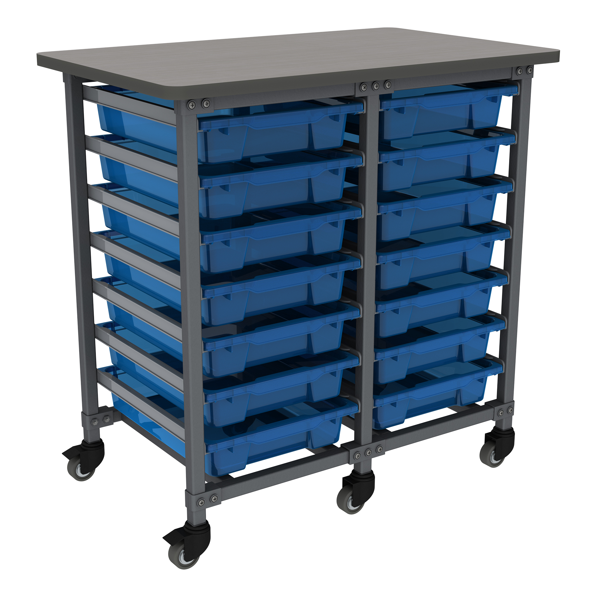 Structure Series Double-Wide Mobile Classroom Storage Cart | School ...