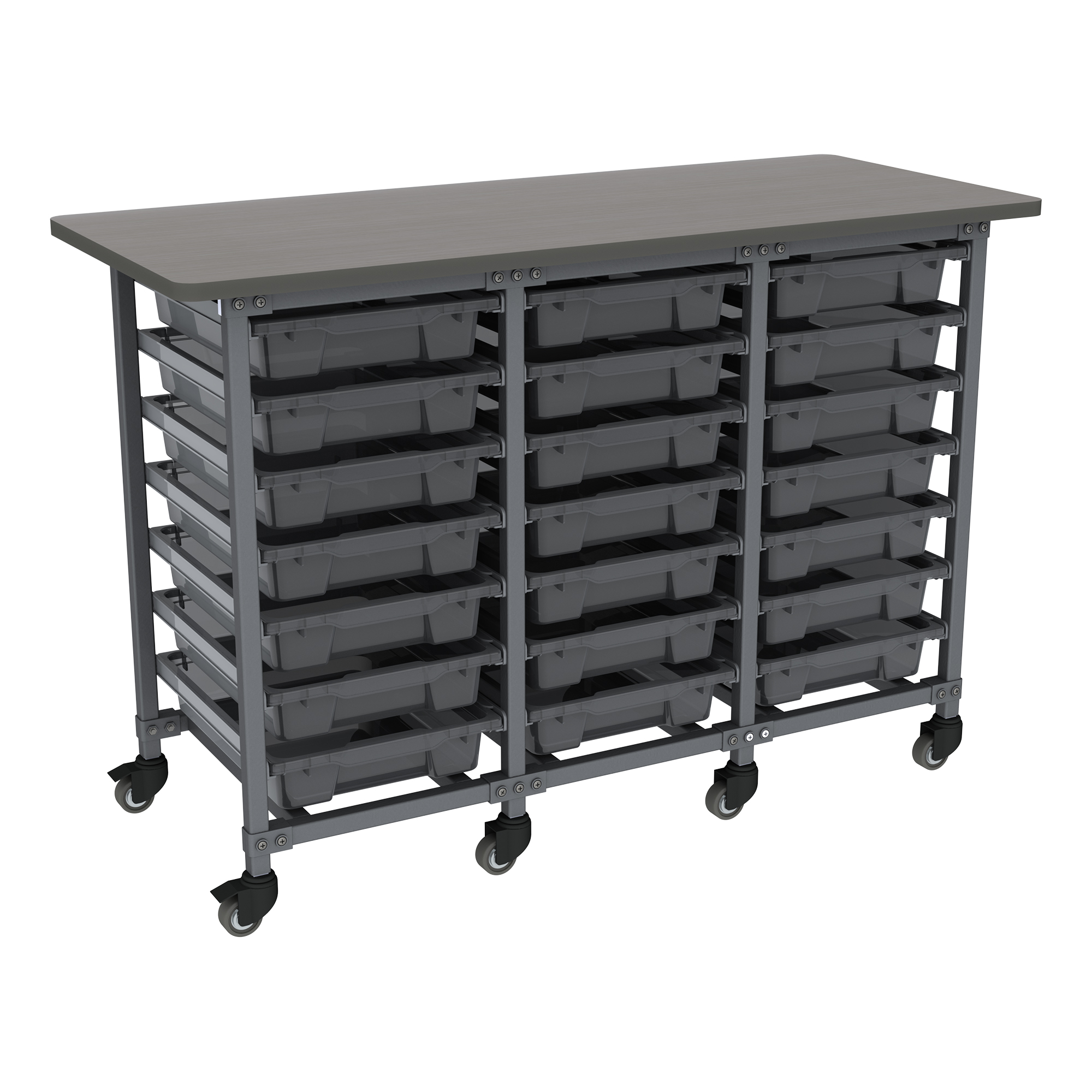 Structure Series Triple-Wide Mobile Classroom Storage Cart | School ...