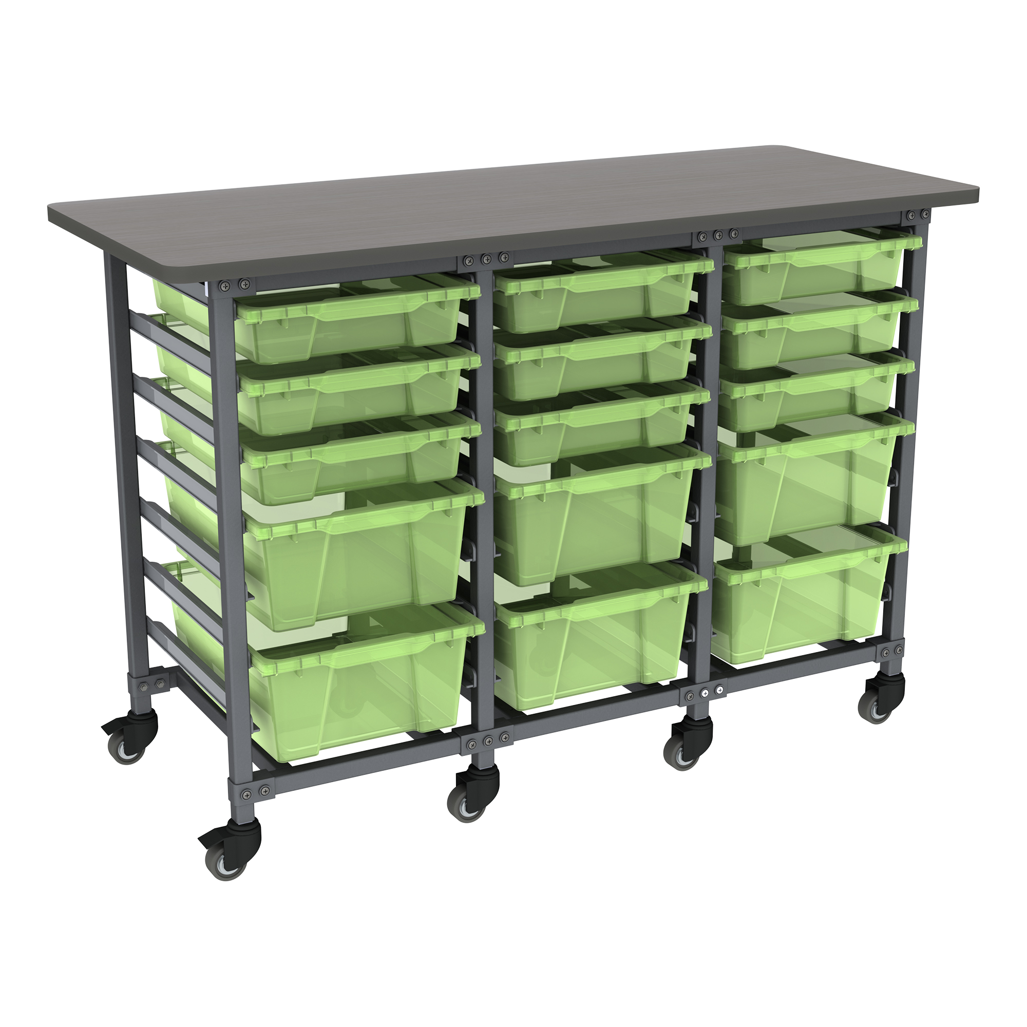 Structure Series Triple-Wide Mobile Classroom Storage Cart | School ...
