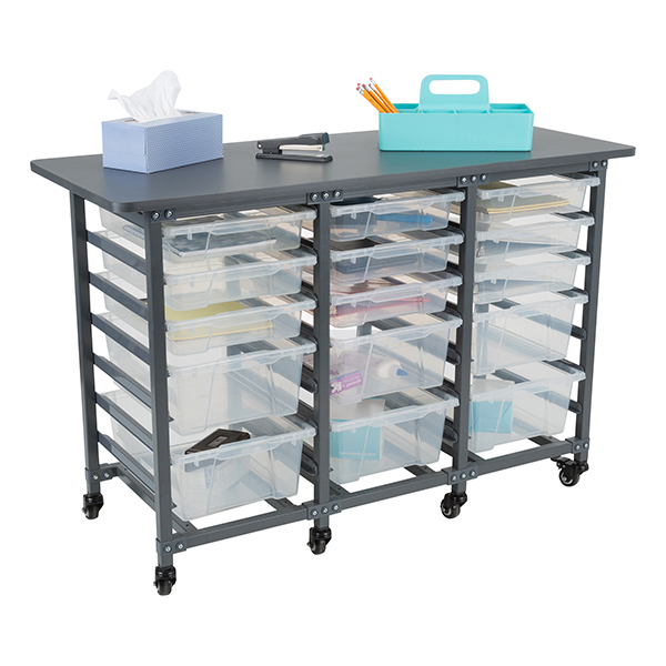 Structure Series Triple-Wide Mobile Classroom Storage Cart | School ...