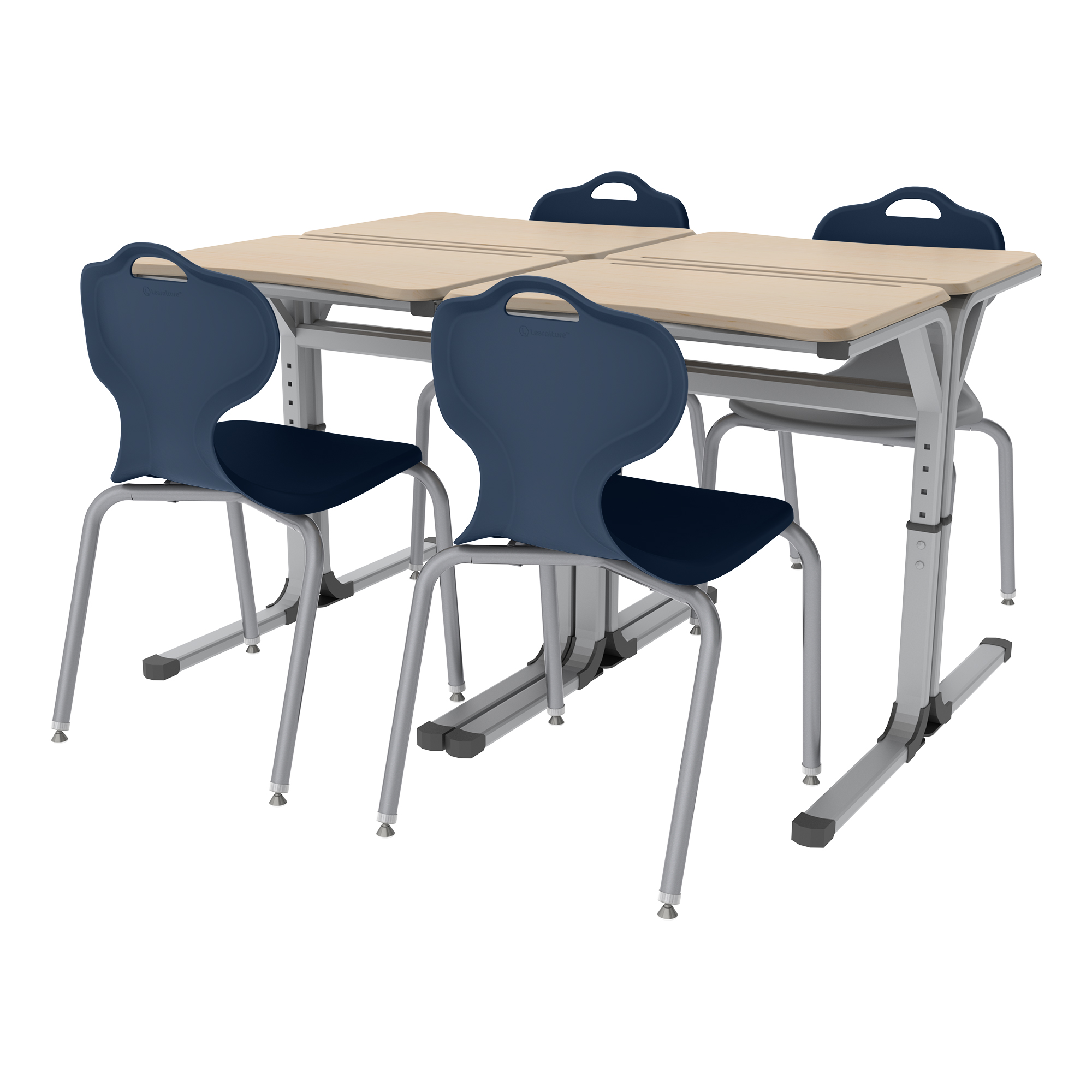Rectangle Cantilever School Desk w/ Curved Edge | School Outfitters
