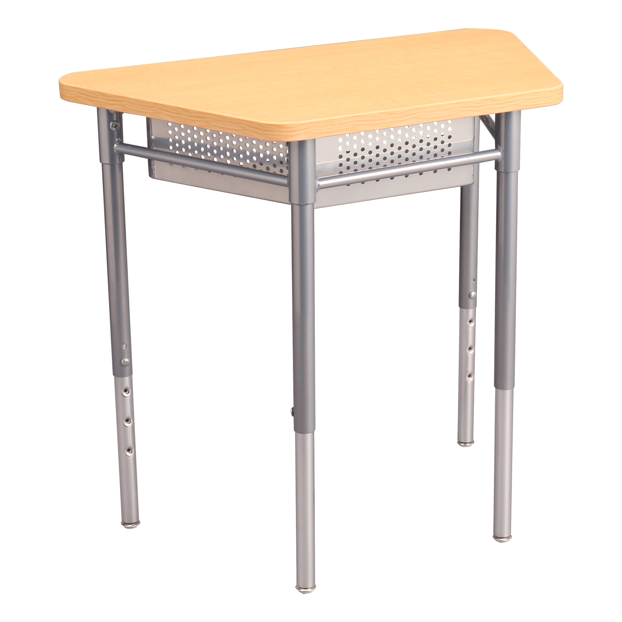 Trapezoid Collaborative School Desk w/ Perforated Metal Book Box at ...