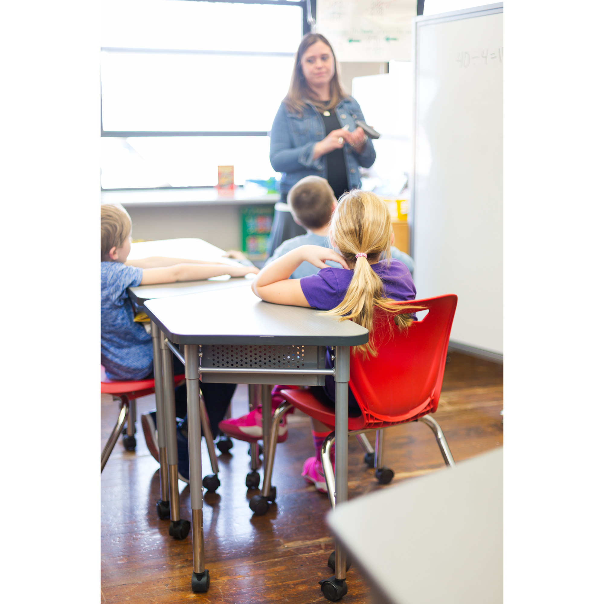 Trapezoid Collaborative School Desk | School Outfitters