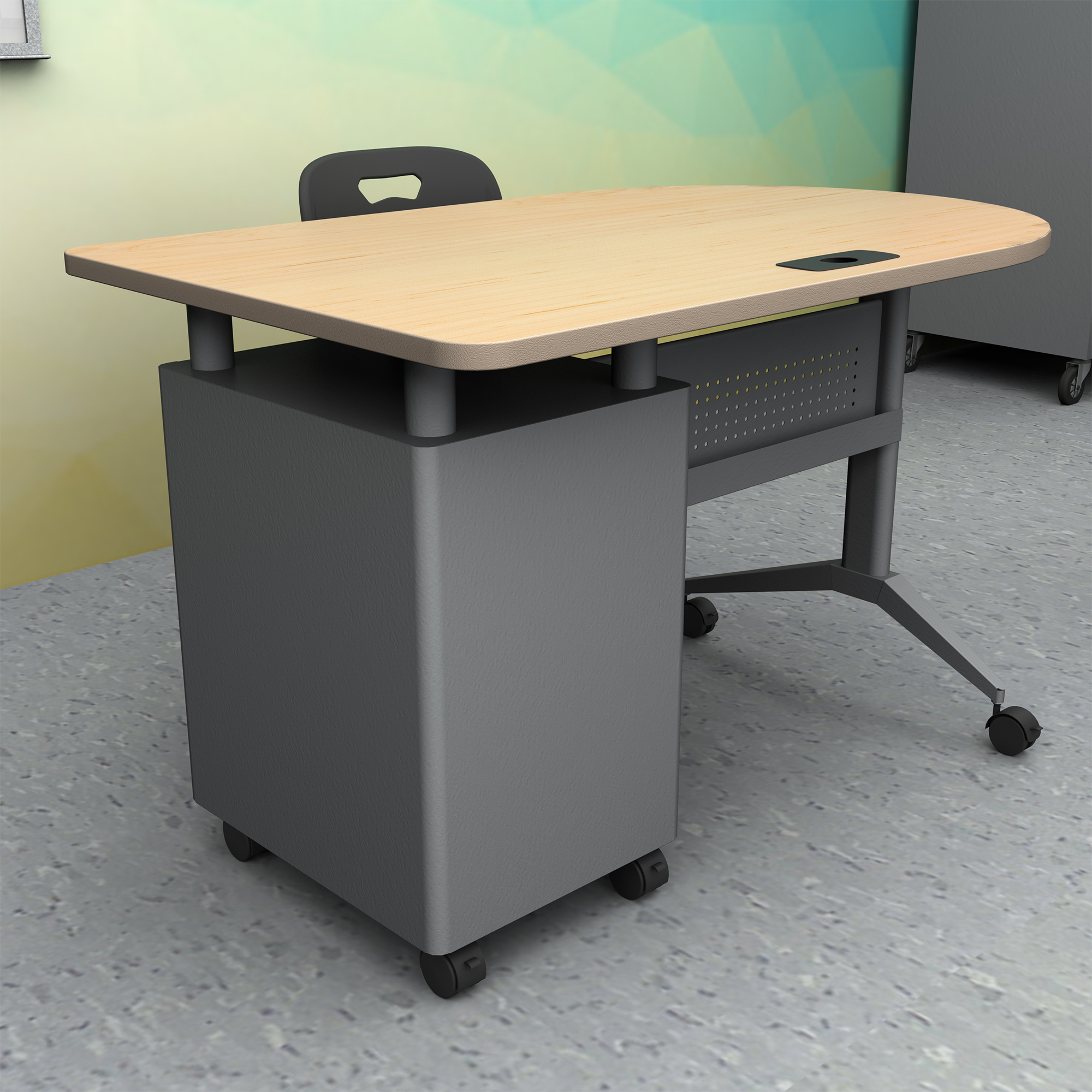 Compact Mobile Teacher Desk | School Outfitters