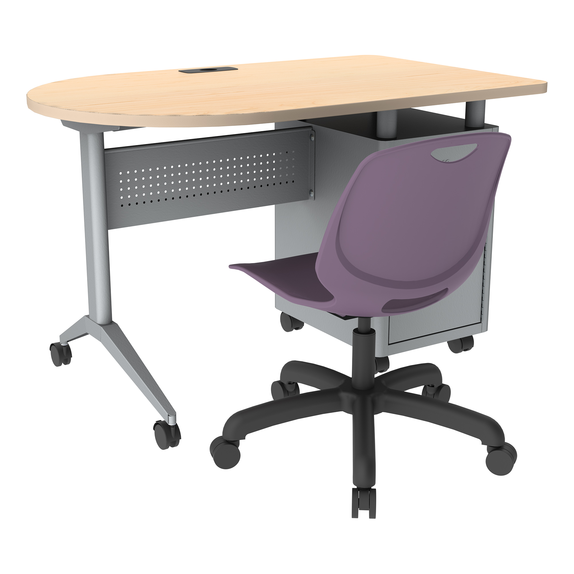 Compact Mobile Teacher Desk & Academic Teacher Chair Set | School ...