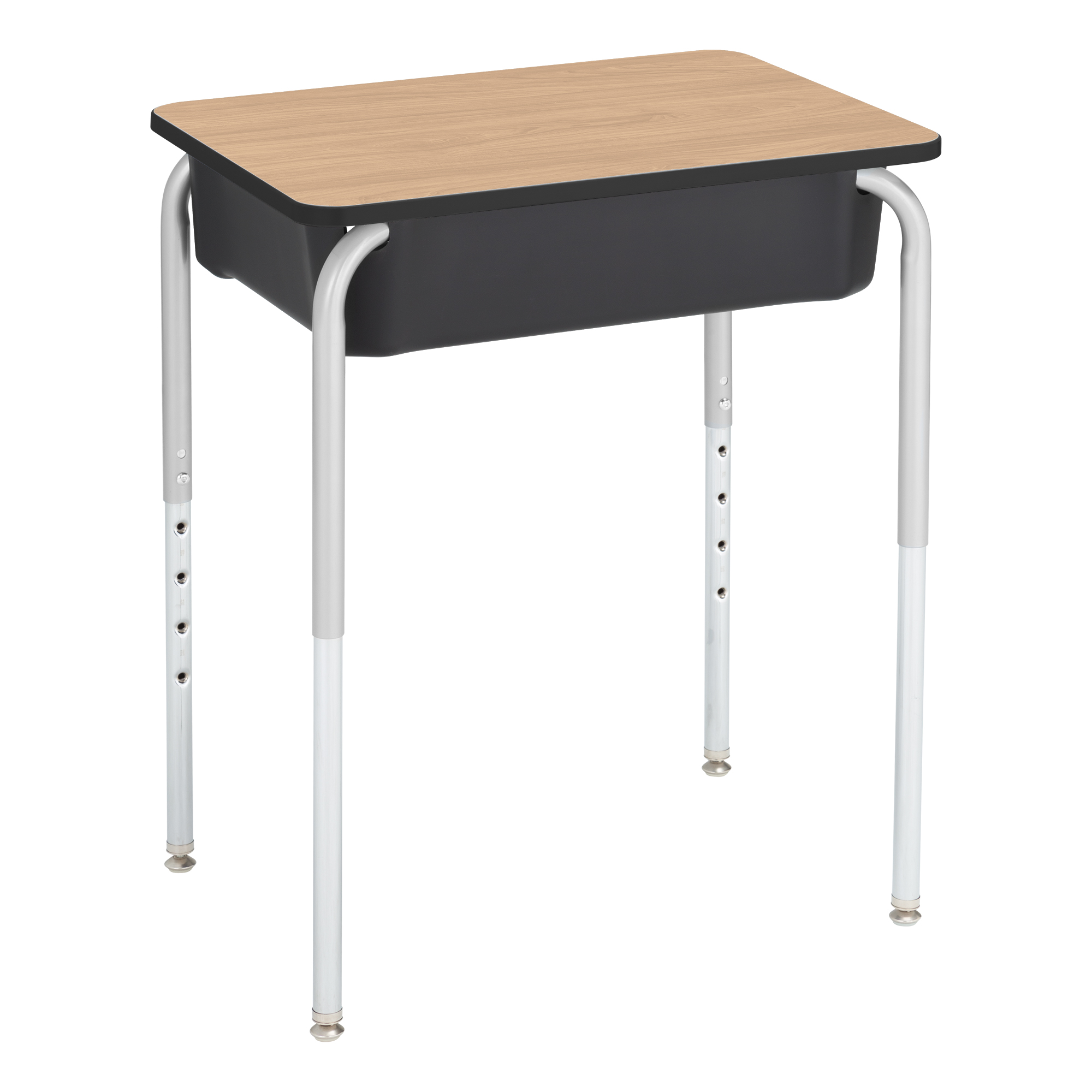 Structure Series Open Front School Desk w/ Black Book Box & Black Frame ...