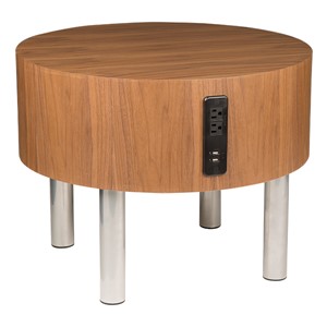 Round Side Table w/ Electrical Outlet & USB | School Outfitters