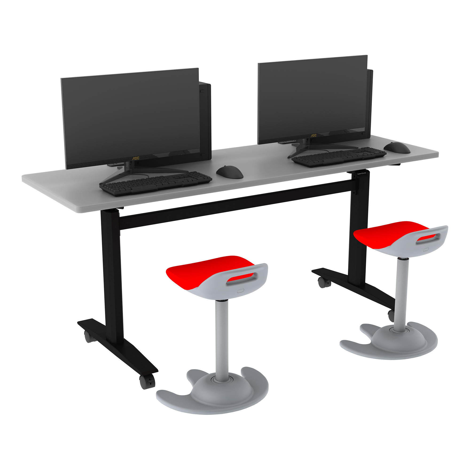 Pneumatic Height-Adjustable Sit-to-Stand Training Table w/ Electric ...