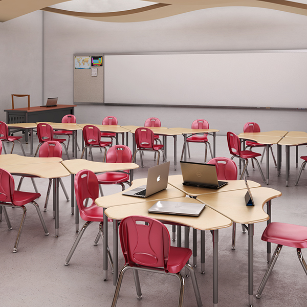 Boomerang Collaborative Desk w/o Wire Box | School Outfitters