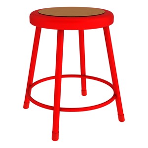 Metal Lab Stool Red - Fixed Height (18" H) | School Outfitters