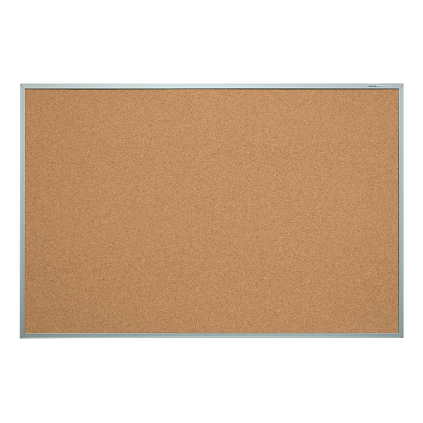 Economy Natural Cork Bulletin Board w/ Aluminum Frame (6' W x 4' H ...