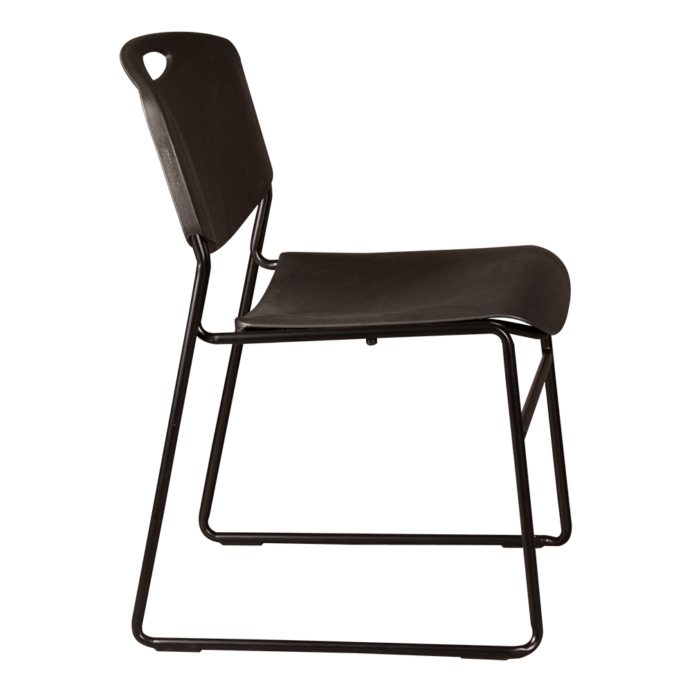 Heavy-Duty Plastic Stacking Chair w/ Black Seat & Black Frame | School ...
