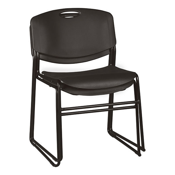 Heavy-Duty Plastic Stacking Chair w/ Black Seat & Black Frame | School ...