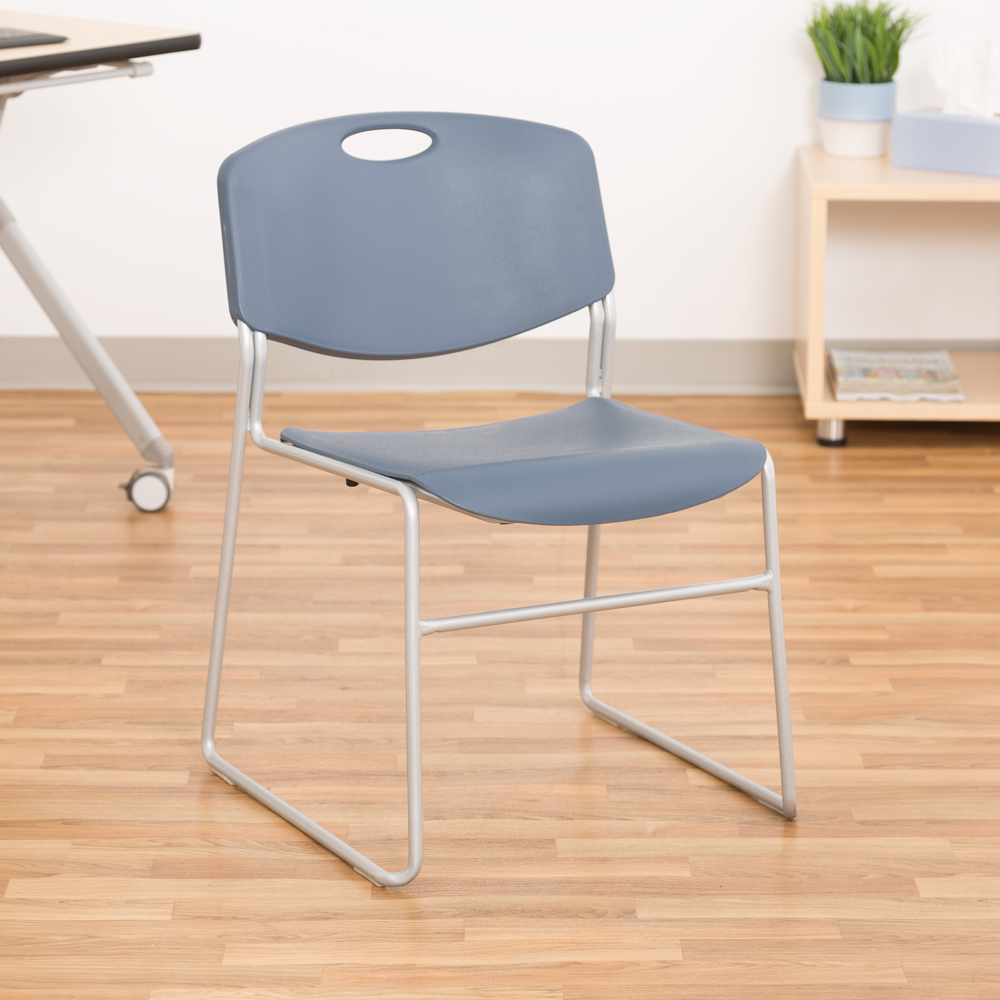 Pack of 24 Heavy-Duty Plastic Stacking Chairs w/ Universal Dolly ...