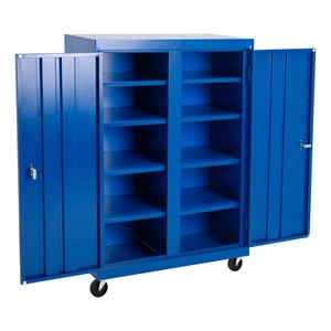Locking Mobile Metal Backpack Storage Cabinet w/ 10 Cubbies | School ...