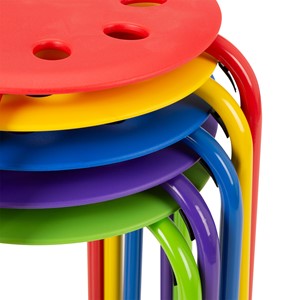 Assorted Color Plastic Stack Stool at School Outfitters