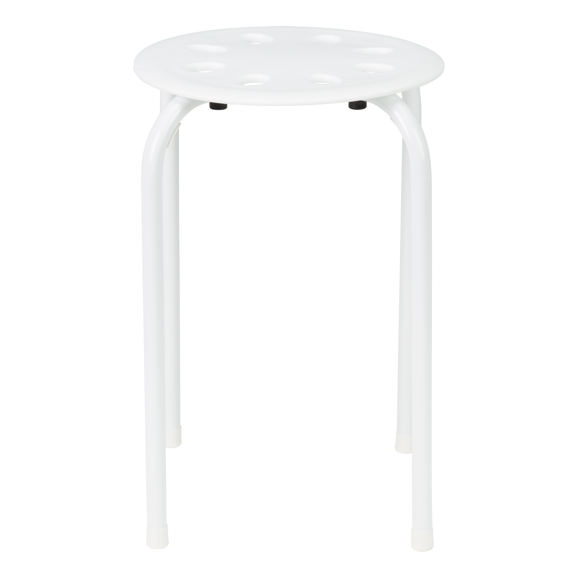 Plastic Stack Stool - White Seat w/ White Legs | School Outfitters