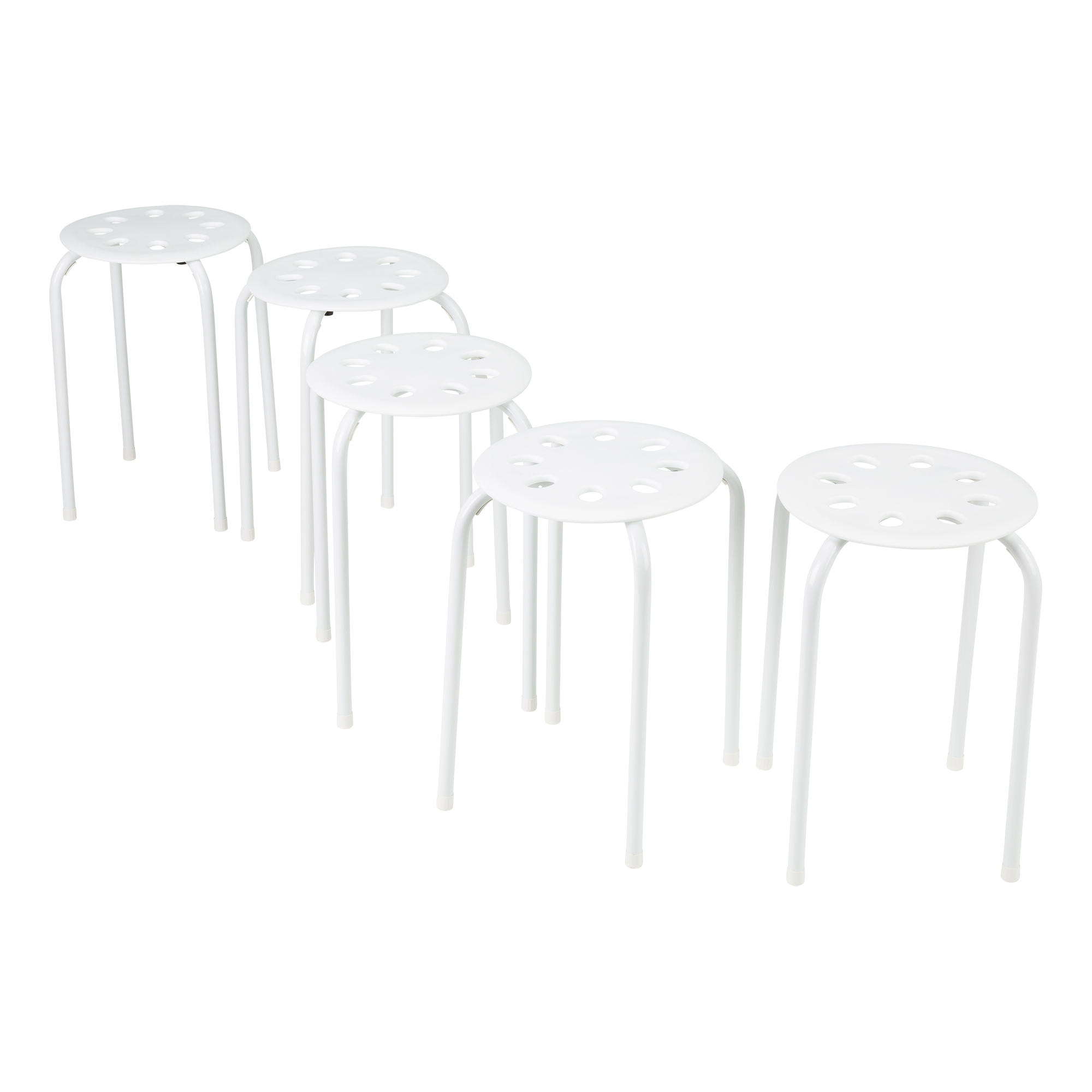 Plastic Stack Stool - White Seat w/ White Legs | School Outfitters