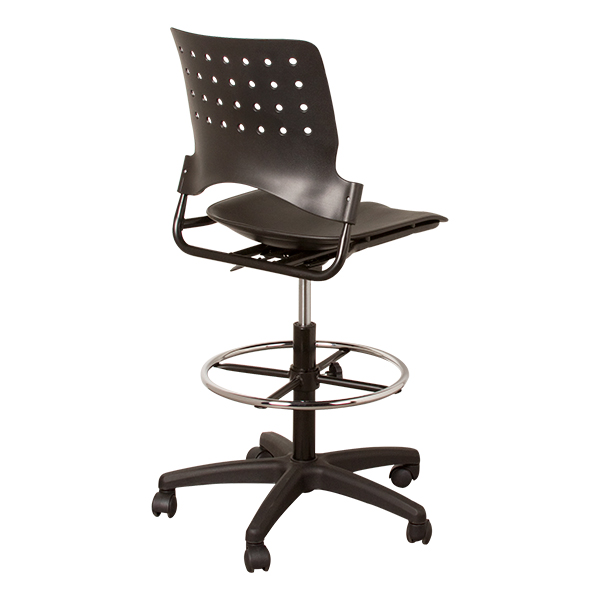 Ballard Adjustable-Height Drafting Stool w/ Chrome Foot Ring at School ...