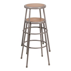 Metal Lab Stool Gray - Fixed Height (30" H) | School Outfitters