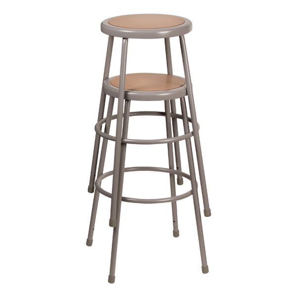 Metal Lab Stool Gray - Fixed Height (30" H) | School Outfitters