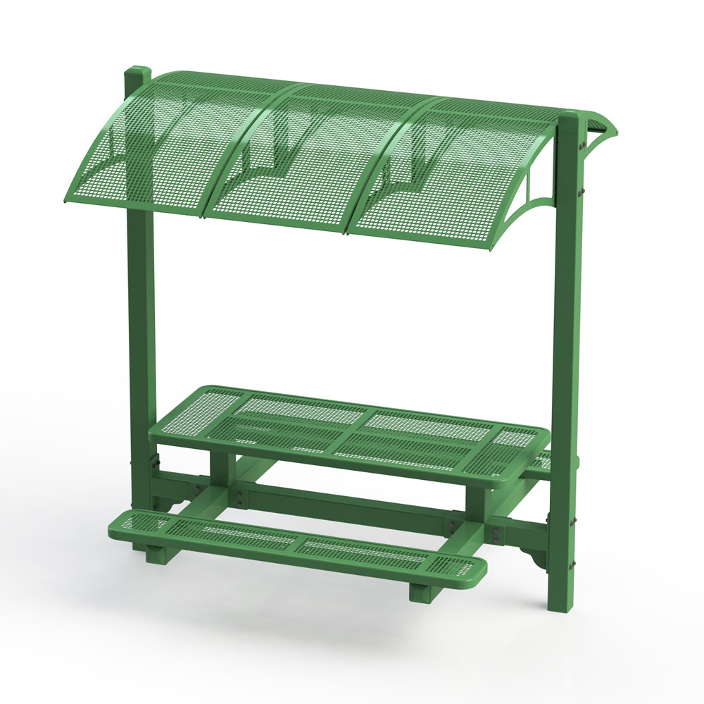 Open Air Series Canopy Picnic Table w/ Round Perforation | School ...
