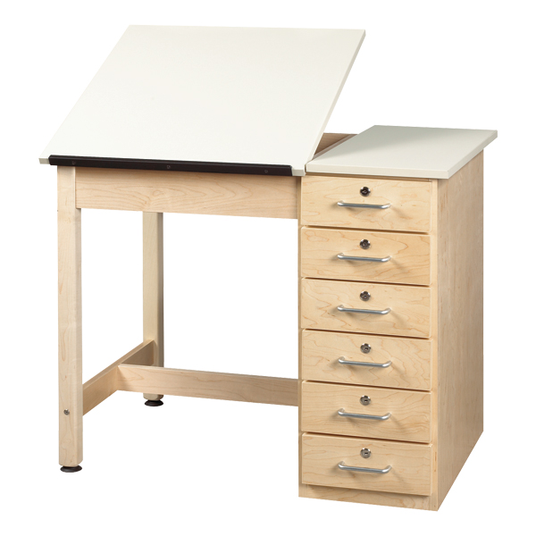 Split-Top Drafting Table w/ Drawer Base | School Outfitters