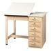 Split-Top Drafting Table w/ Drawer Base | School Outfitters