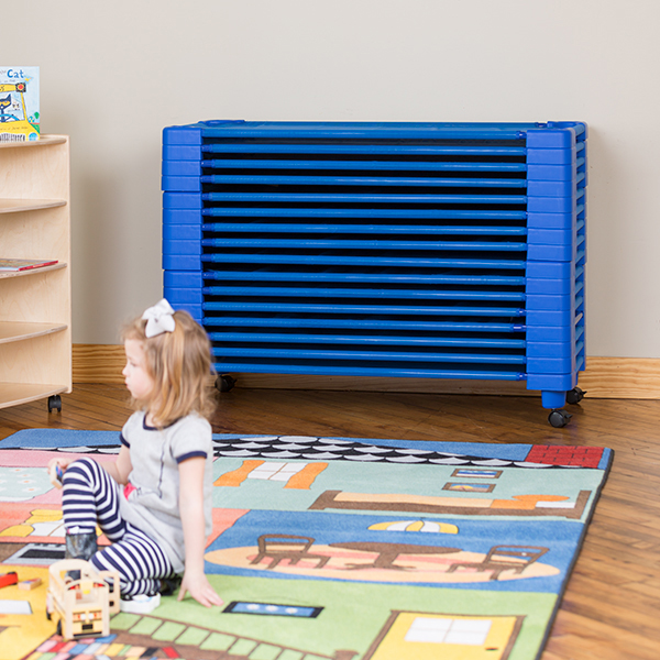 Blue Stackable Daycare Cot w/ Cot Sheet - Standard (52" L) - Pack of ...