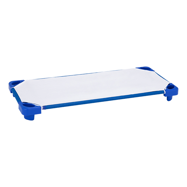 Blue Stackable Daycare Cot w/ Cot Sheet - Standard (52" L) - Pack of 24 ...