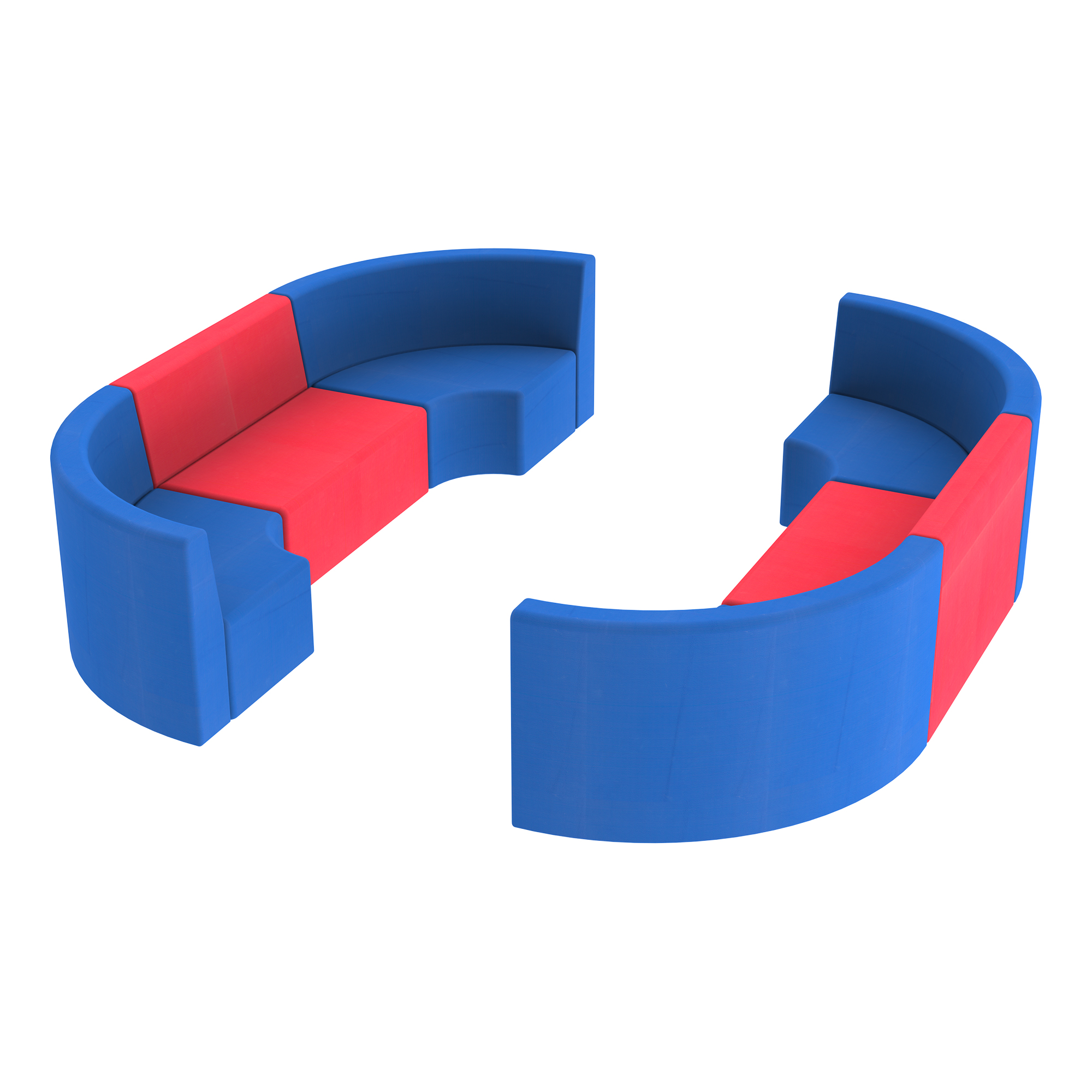 Shapes Series Vinyl Structured Soft Seating - Double U-Shape 12" H ...