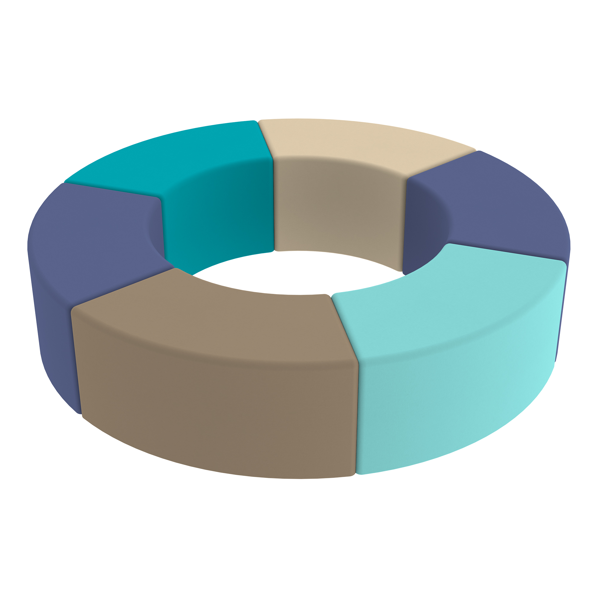 Foam Soft Seating S-Curve Set - Six Piece | School Outfitters