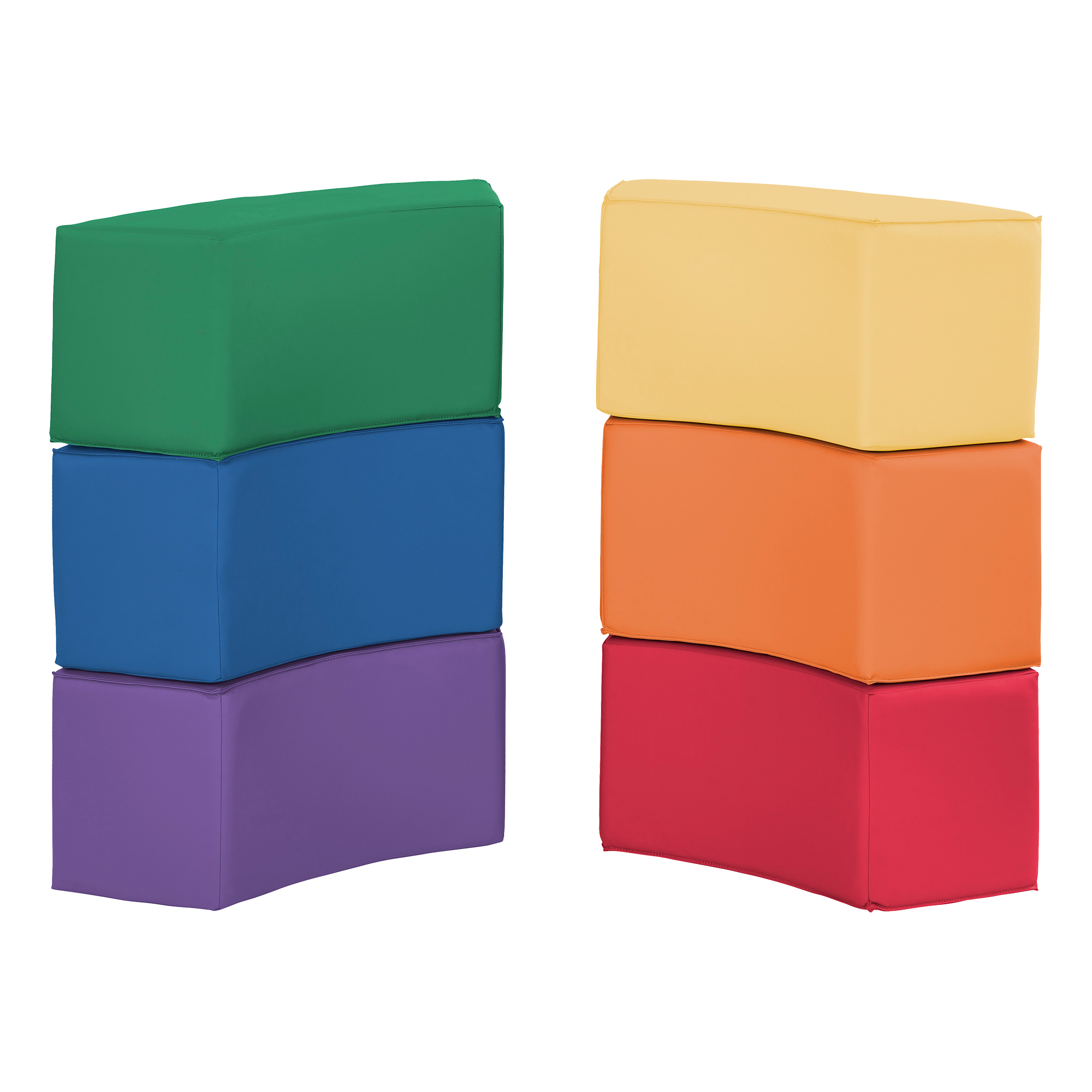 Foam Soft Seating S-Curve Set - Six Piece | School Outfitters