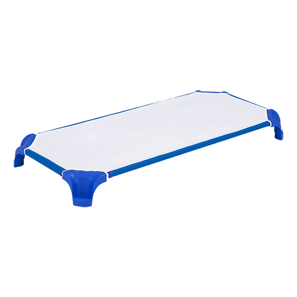 Deluxe Blue Stackable Daycare Cot w/ Easy Lift Corners | School Outfitters