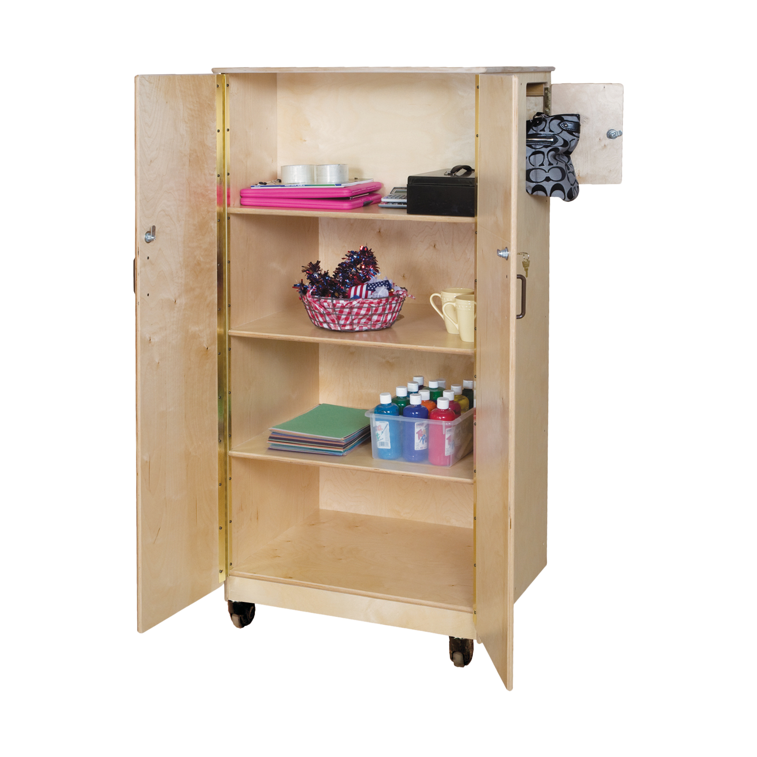 Wooden Mobile Teacher's Lock-It-Up Cabinet | School Outfitters