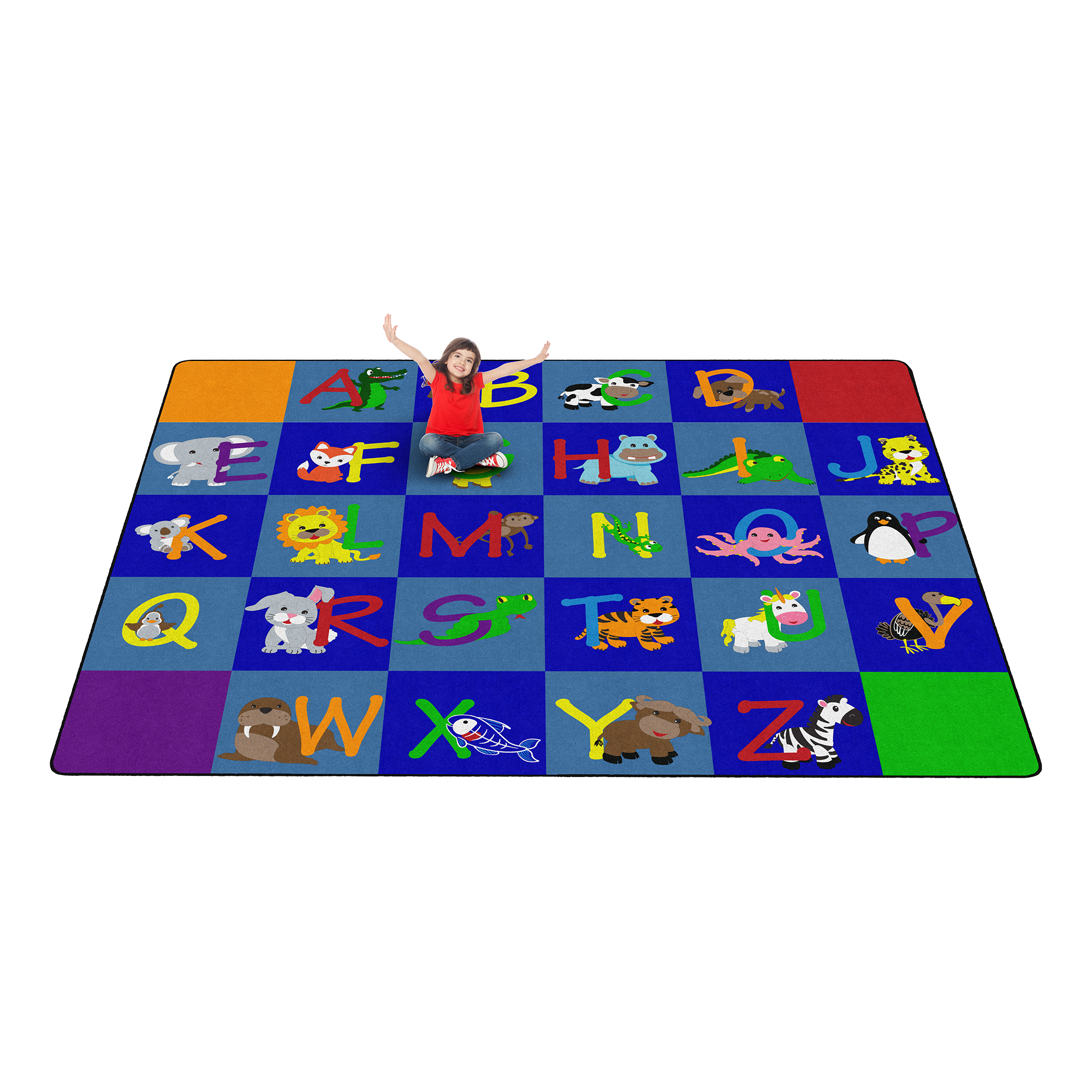 Alphabet Animals Rug - Rectangle (10' 6" W x 13' 2" L) | School Outfitters