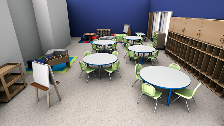 Kindergarten Classroom with Round Tables | School Outfitters