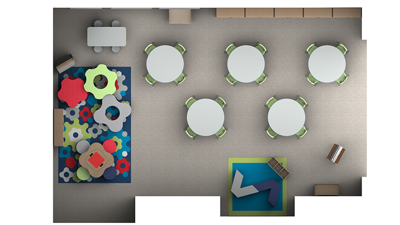 Kindergarten Classroom with Round Tables | School Outfitters