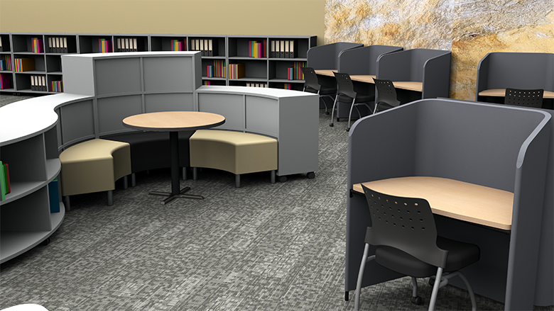 Learning Commons with Amoeba Tables | School Outfitters