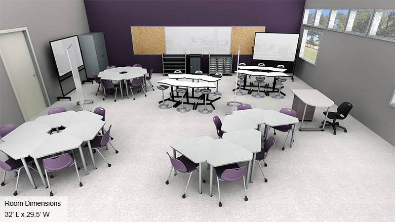 Middle/High School Collaborative Classroom with Diamond Desks | School ...