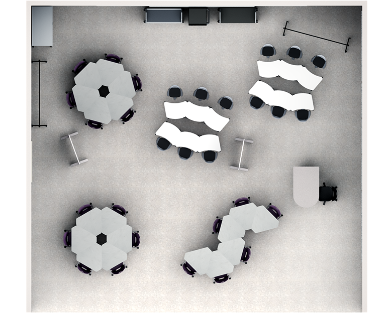 Middle/High School Collaborative Classroom with Diamond Desks | School ...