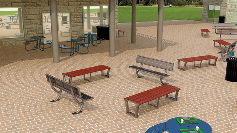 School Outdoor Seating with Solid Surface Picnic Tables | School Outfitters