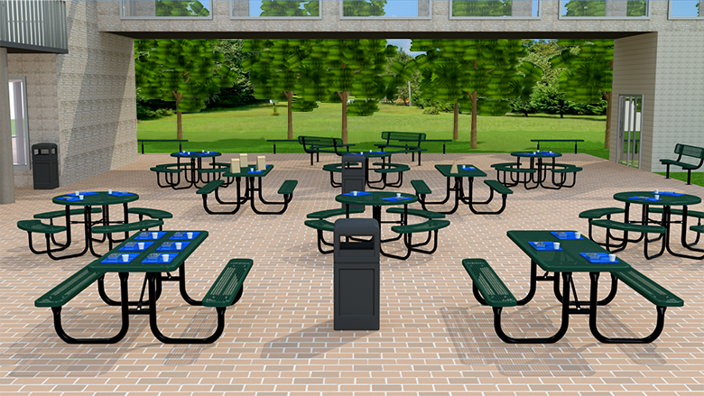 School Outdoor Seating with Rectangle Picnic Tables | School Outfitters